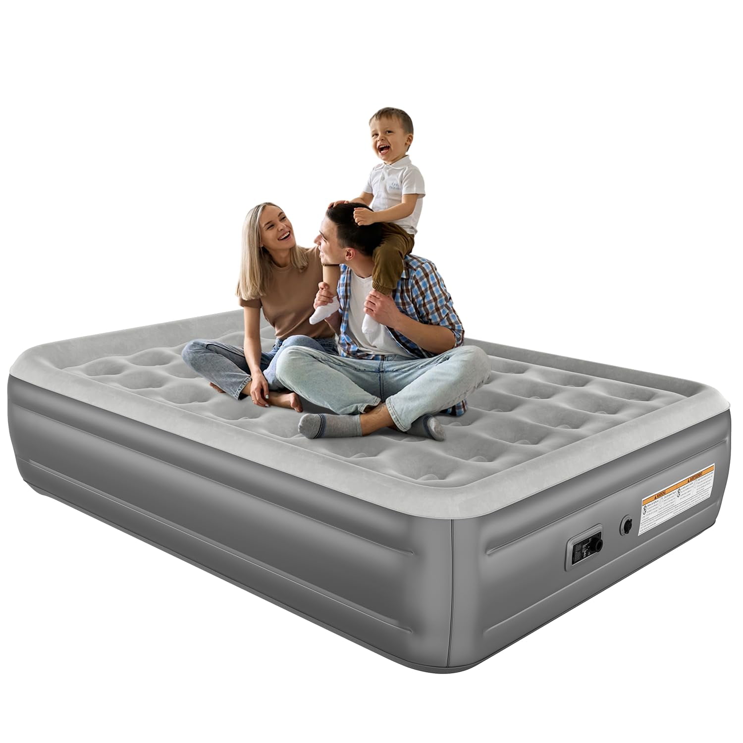 TROPOW Inflatable Bed Queen,Air Mattress Queen with Built-in Pump,Blow ...
