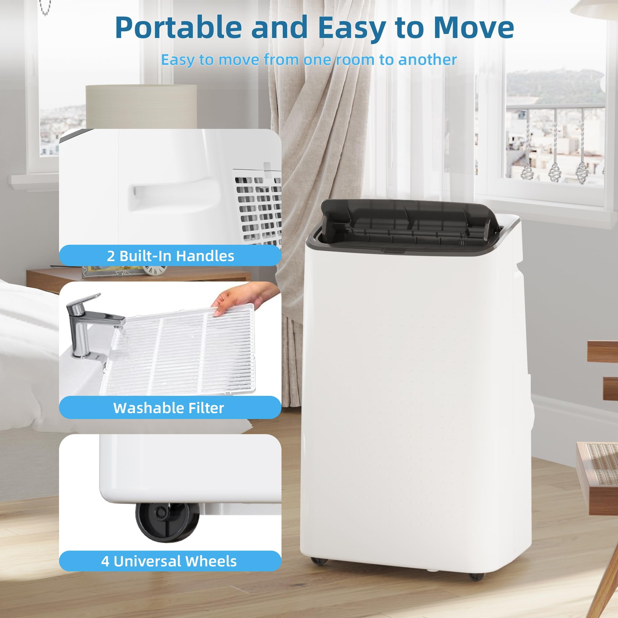 TROPOW Portable Air Conditioners, 14000Btu Portable AC Cools Up To 750 ...
