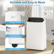Costway 5200 BTU (8000 BTU ASHRAE) Portable Air Conditioner 3-in-1 AC Unit w/ Cool Dehum Fan ...