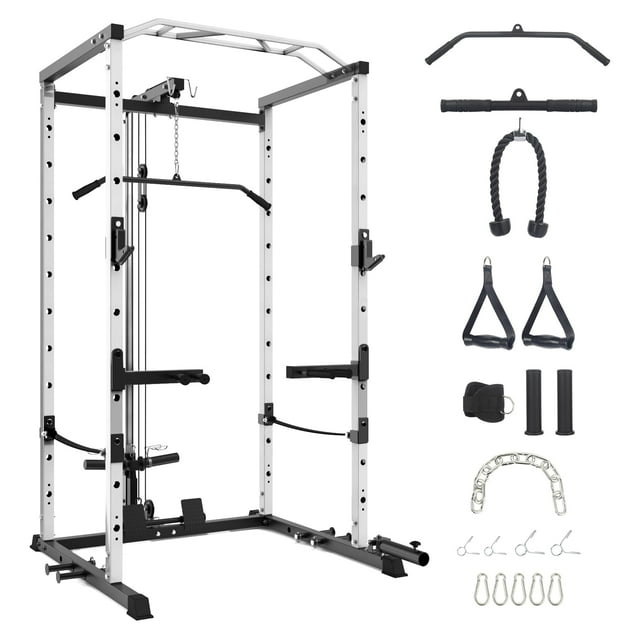 TROPOW Power Cage with LAT Pulldown, Multi-Functional Power Rack with ...