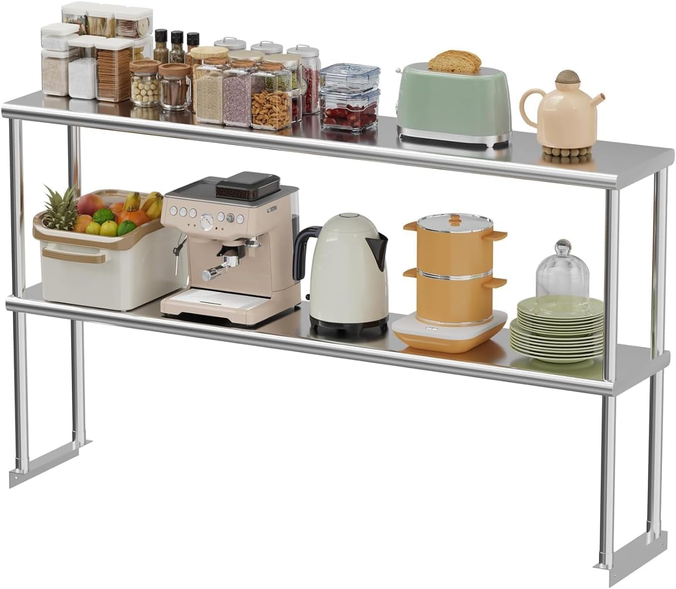 TROPOW Stainless Steel Overshelf for Prep & Work Table, Adjustable ...