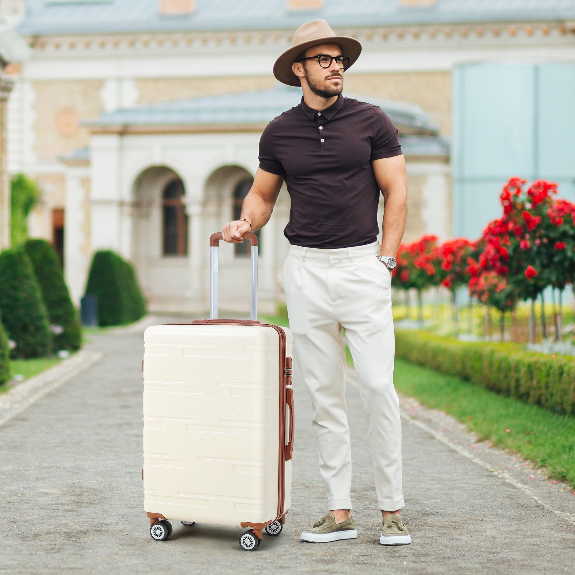 TROPOW Suitcases with Wheels,28 Inch Expandable Hard Shell Carry On ...
