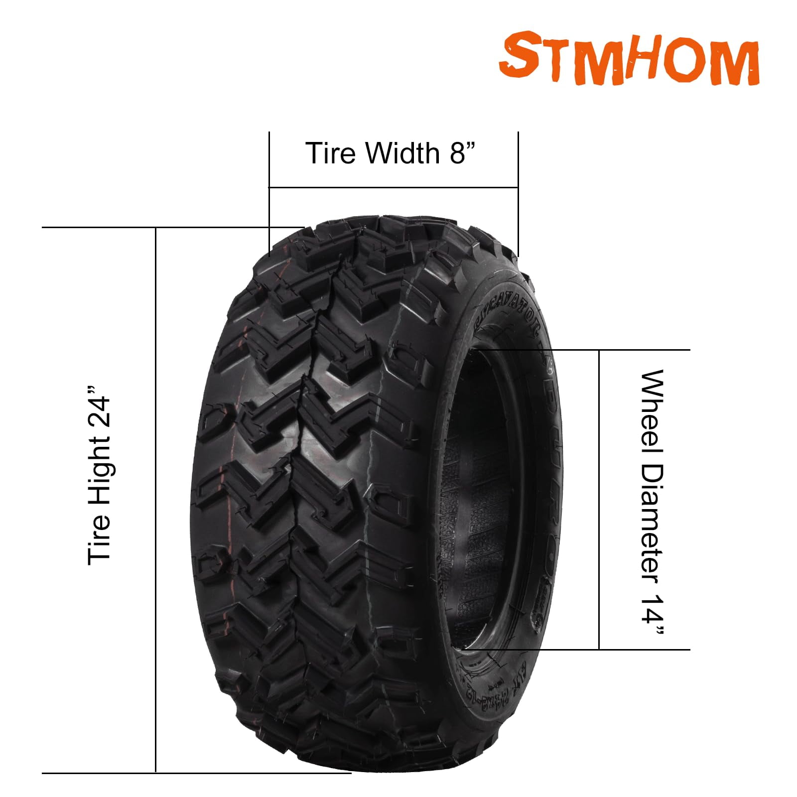 TROPOW Tires,24X8-14 ATV/UTV Off-Road Tires – Set of 2, 4PR Tubeless ...
