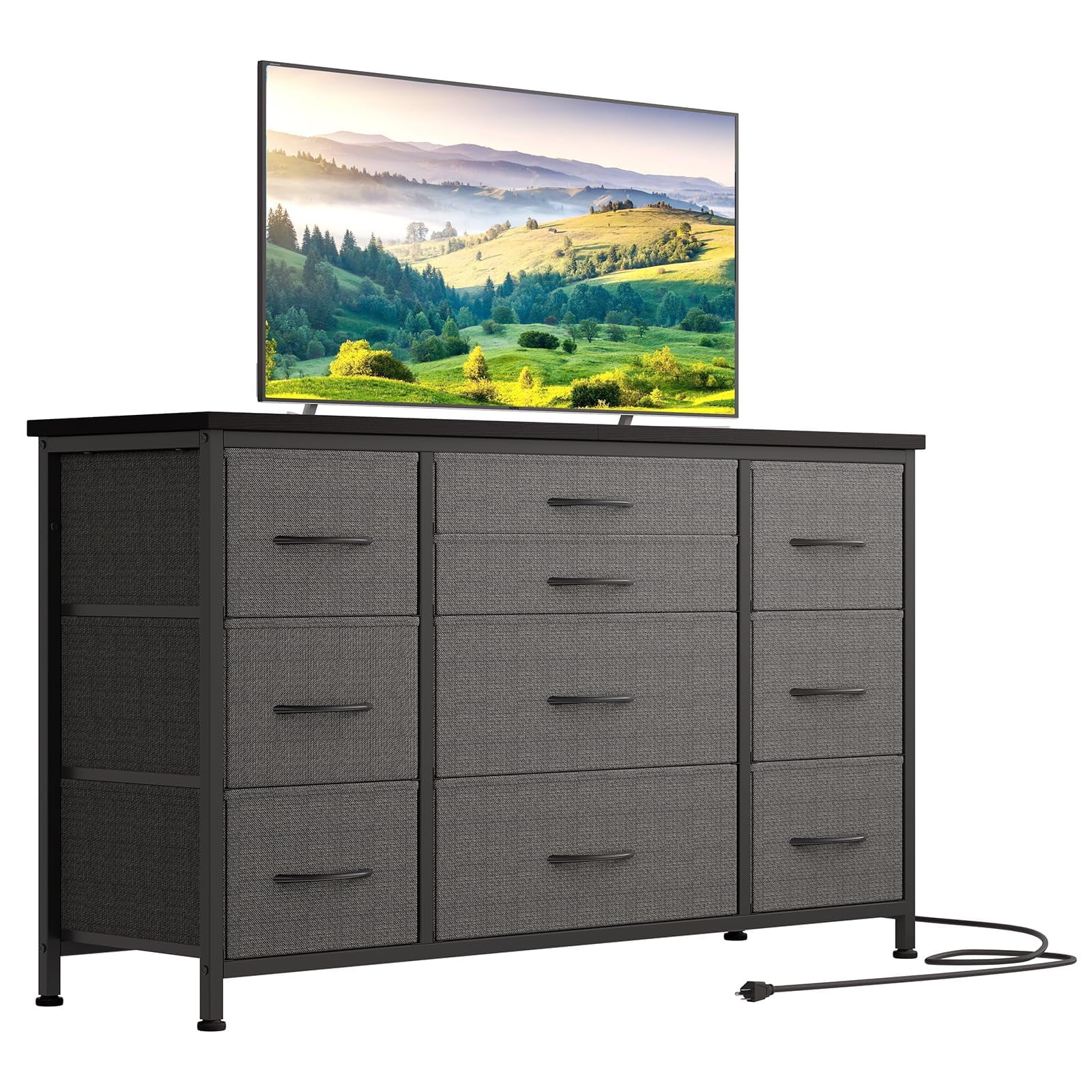TROPOW Tv Stands for Living Room,10 Drawer Dresser, 55 Inch TV Stand ...