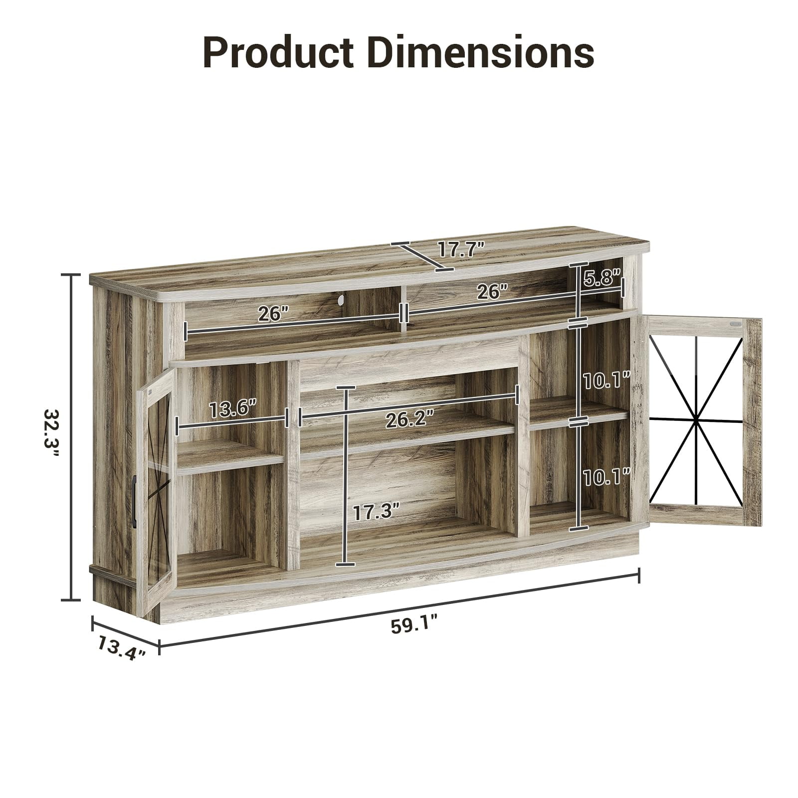 TROPOW Tv Stands for Living Room,Modern Entertainment Center with 2 ...