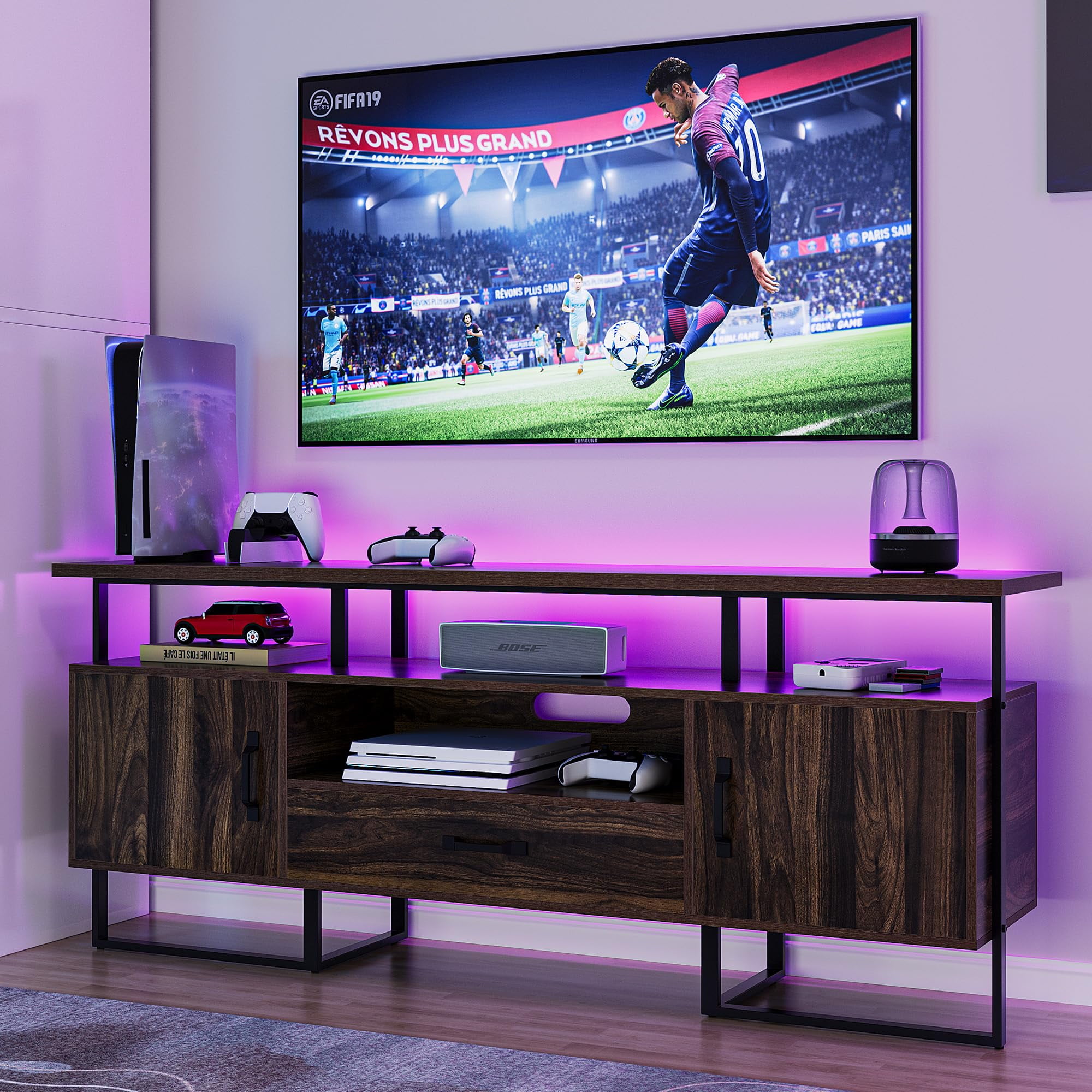 TROPOW Tv Stands for Living Room,TV Stand for 75 Inch TV,Mid Century ...