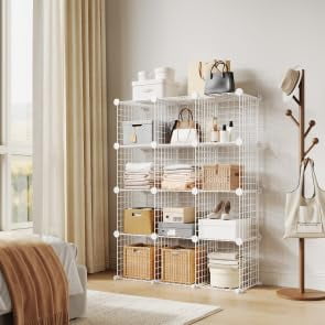 TROPOW Wire Cube Storage, 12-Cube Closet Organizer Storage, Modular ...