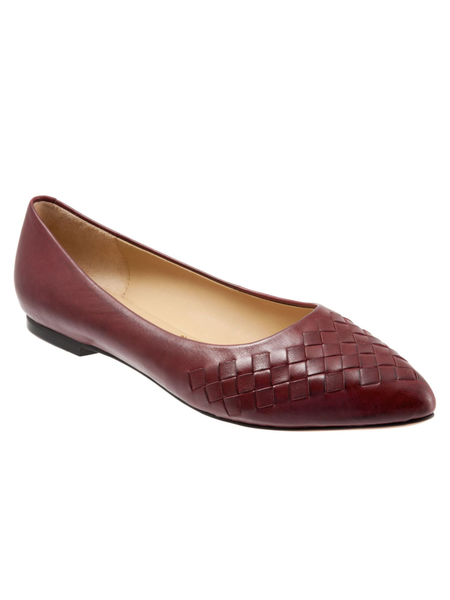 TROTTERS Womens Burgundy Woven Cushioned Estee Almond Toe Slip On ...
