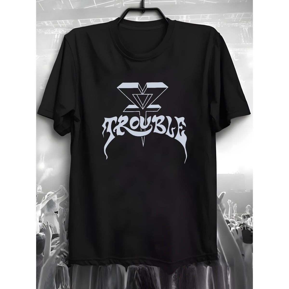 TROUBLE Men'S Medium Black T-Shirt Doom Heavy Rock Band Vintage Style ...