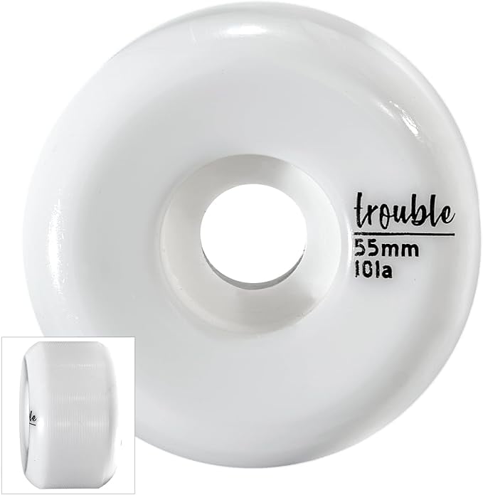 TROUBLE SKATEBOARDS Blank Wheels 55mm Skateboard White Blanks (W2 ...