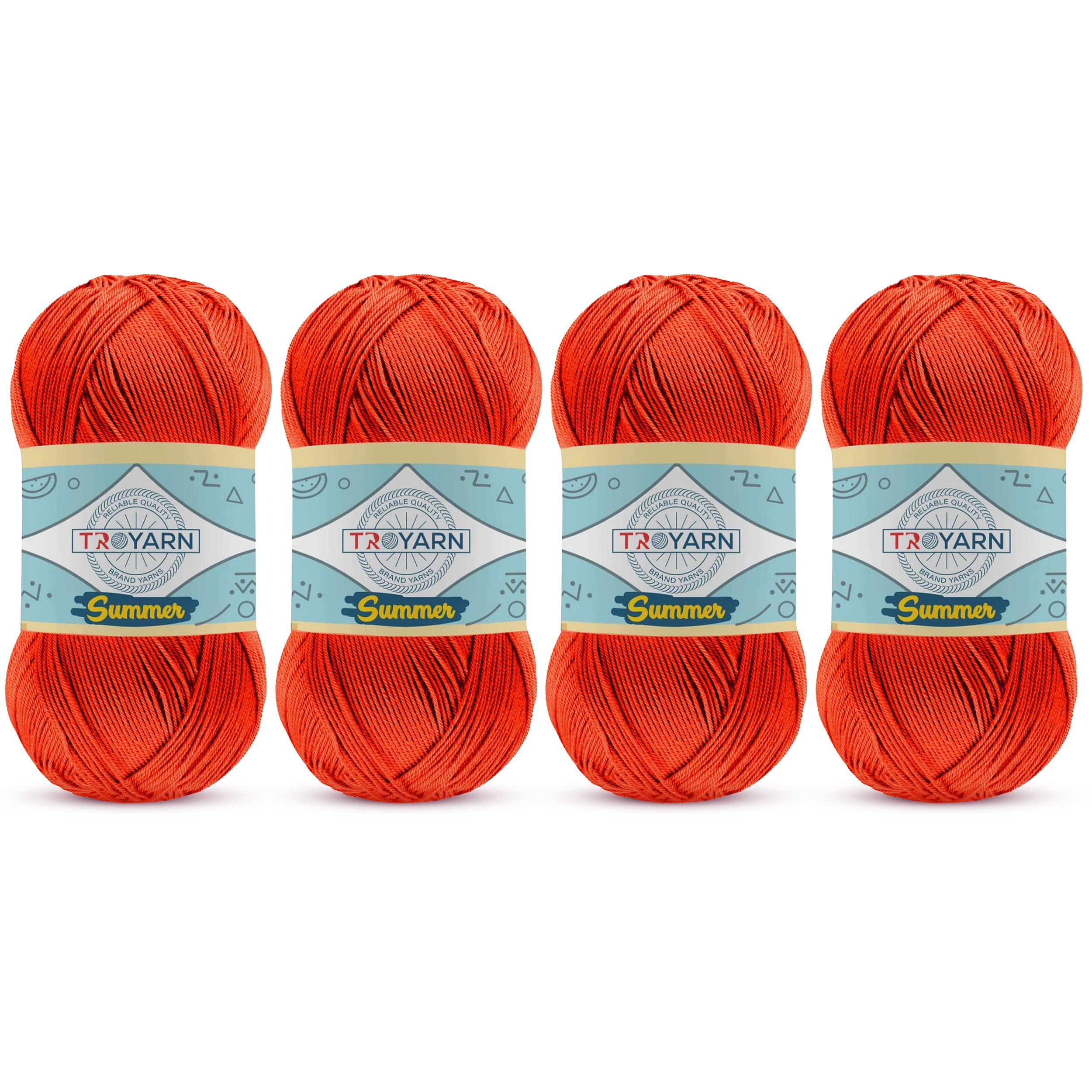 TROYARN Summer (4- Skeins Pack) Silk Effect Hand Knitting Yarn Crochet ...