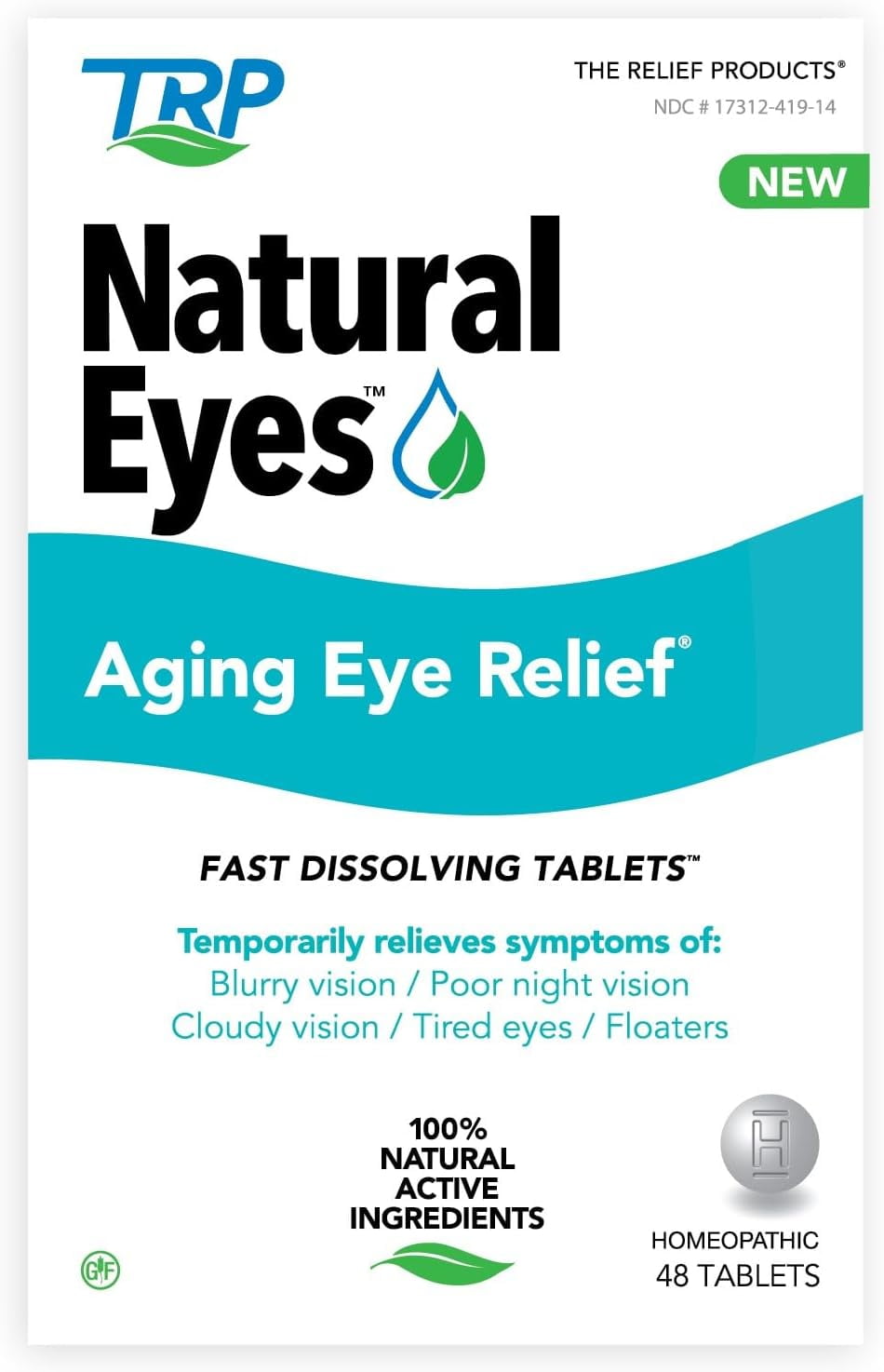 TRP Natural Eyes, Aging Eye Relief Tablets 48 Count, 1 Ea, 2 Pack ...