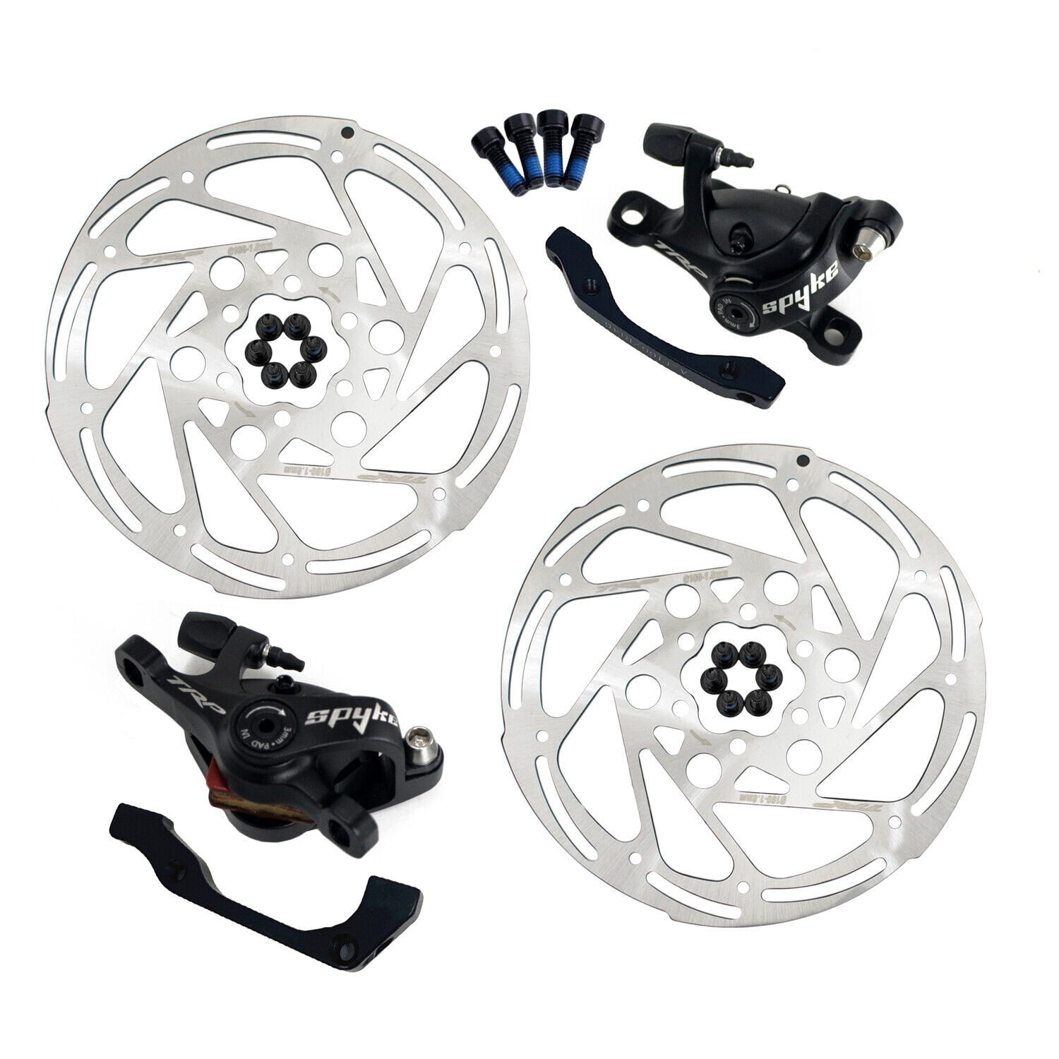 TRP SPYKE MTB Alloy Mechancial Disc Brake Set 160mm Rotor (Front + Rear) #MH1704 - Walmart.com