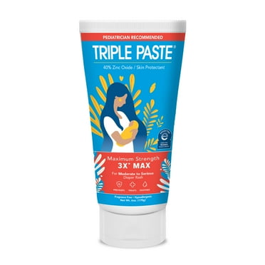 Triple Paste Diaper Rash Cream, Hypoallergenic Medicated Ointment for ...