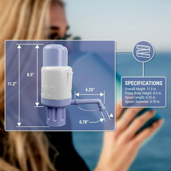 TRPMW200 Manual Water Pump for 5 Gallon Bottles, Manual Hand Pressure ...