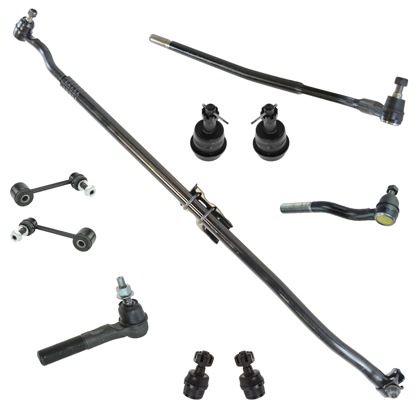 TRQ 10 Piece Kit Tie Rod End Drag Link Ball Joint Sway Bar Link for ...