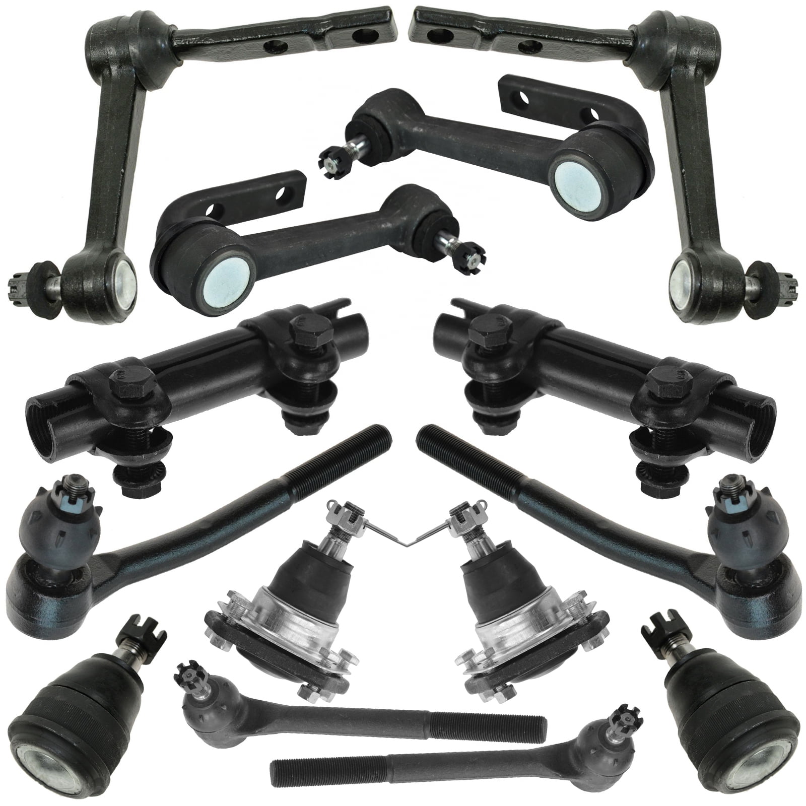 TRQ 12 Piece Kit Front LH RH Idler Arms Tie Rods Ball Joints for Astro ...