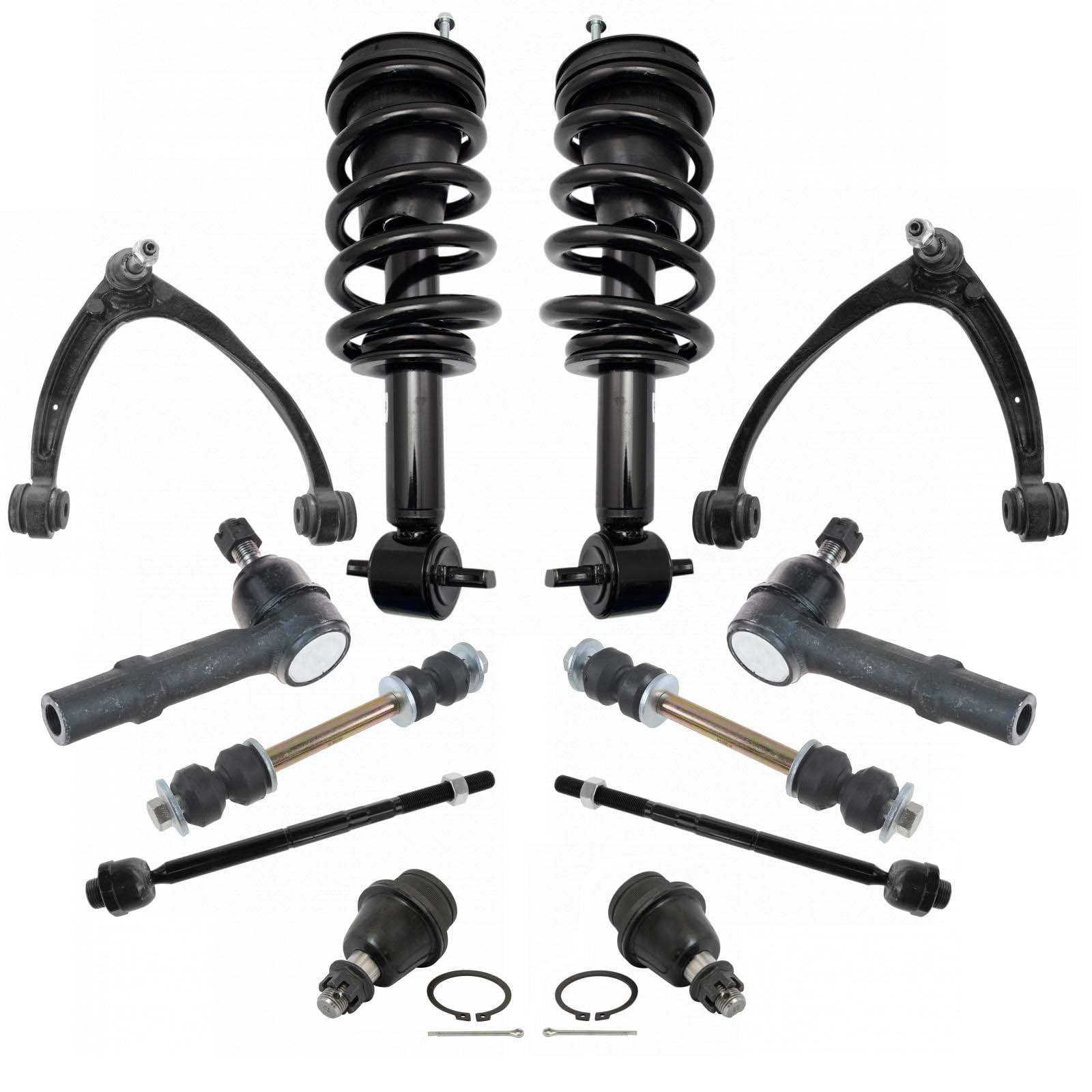 TRQ 12pc Steering Suspension Kit Control Arms Ball Joints Tie Rods End ...