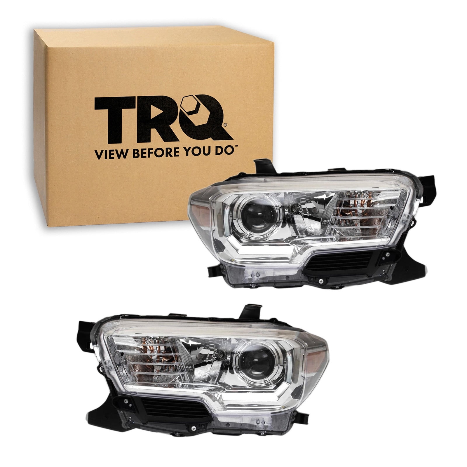 TRQ 2 Piece Headlight Assembly Set Driver & Passenger Side Fits Toyota ...