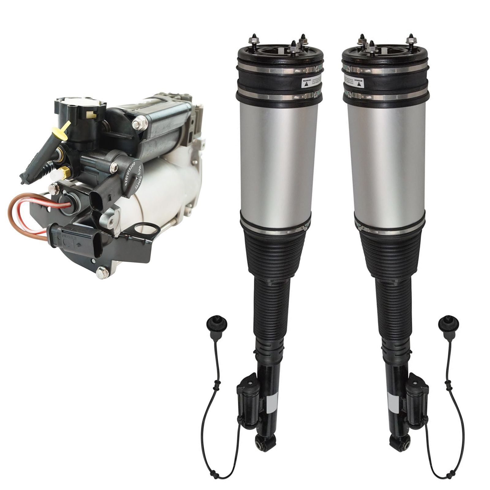 TRQ 3pc Air Suspension Kit Rear Shock Assemblies w/ Compressor for ...