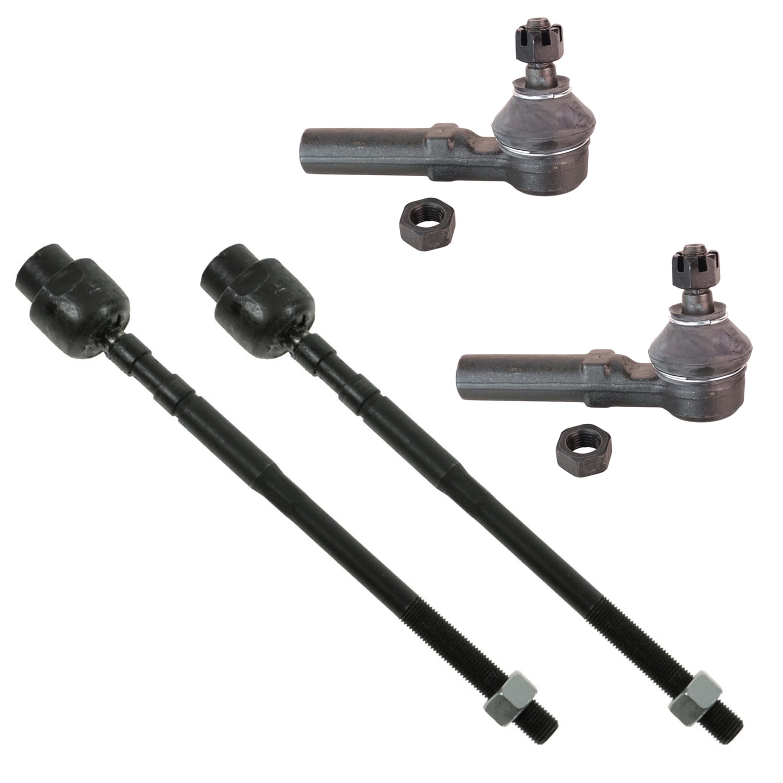 TRQ 4 Piece Front Inner & Outer Steering Tie Rod End Kit Set Fits ...