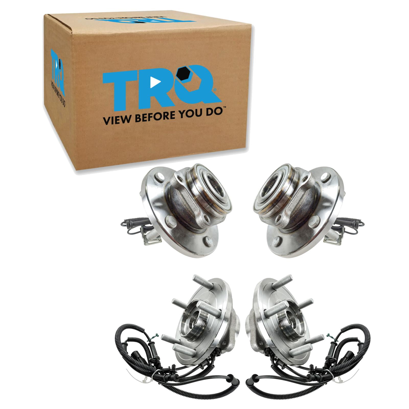 TRQ 4 Piece Front & Rear Wheel Bearing & Hub Assembly Kit for Chrysler ...