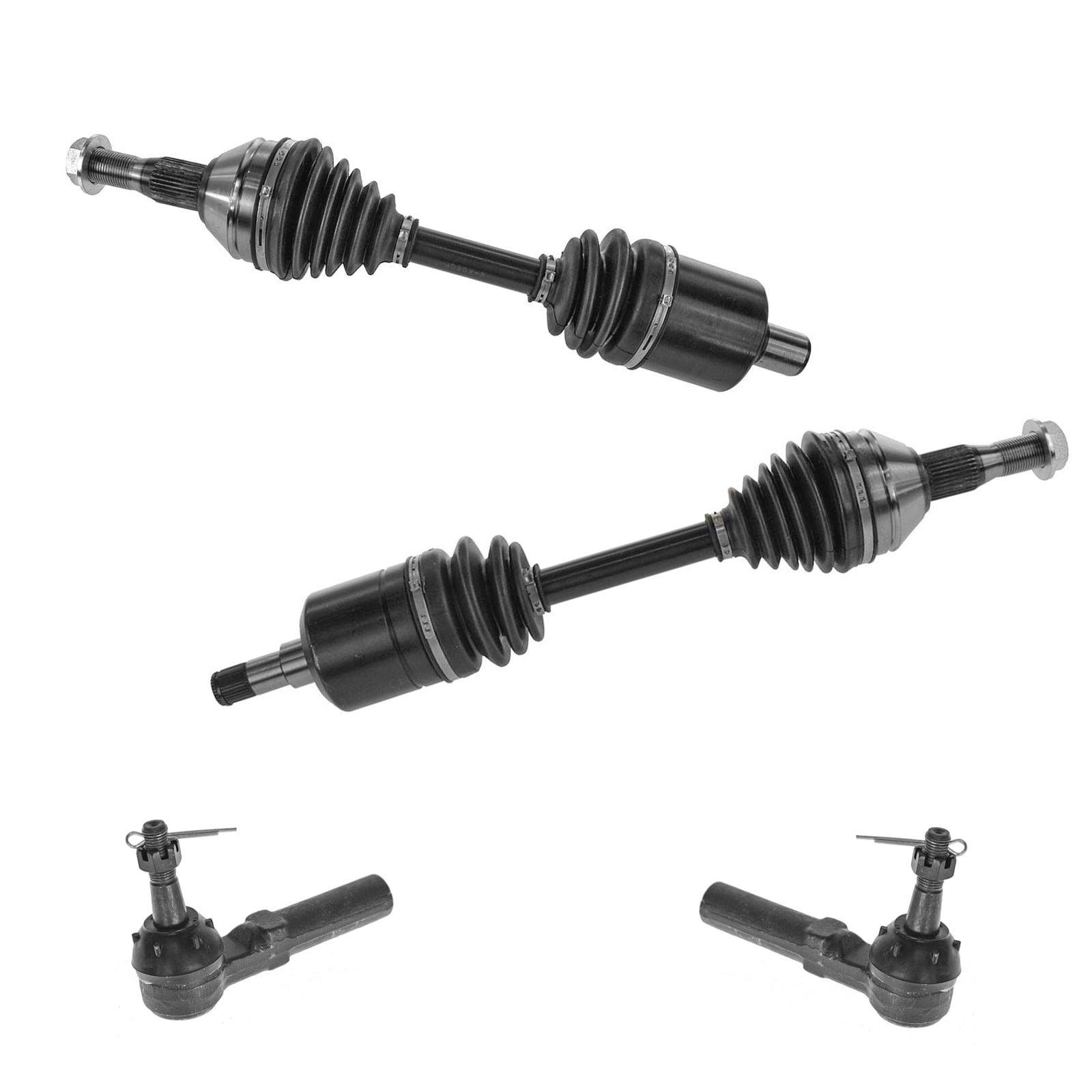 TRQ 4 Piece Steering Kit Outer Tie Rods CV Axle Assemblies for Chevy ...