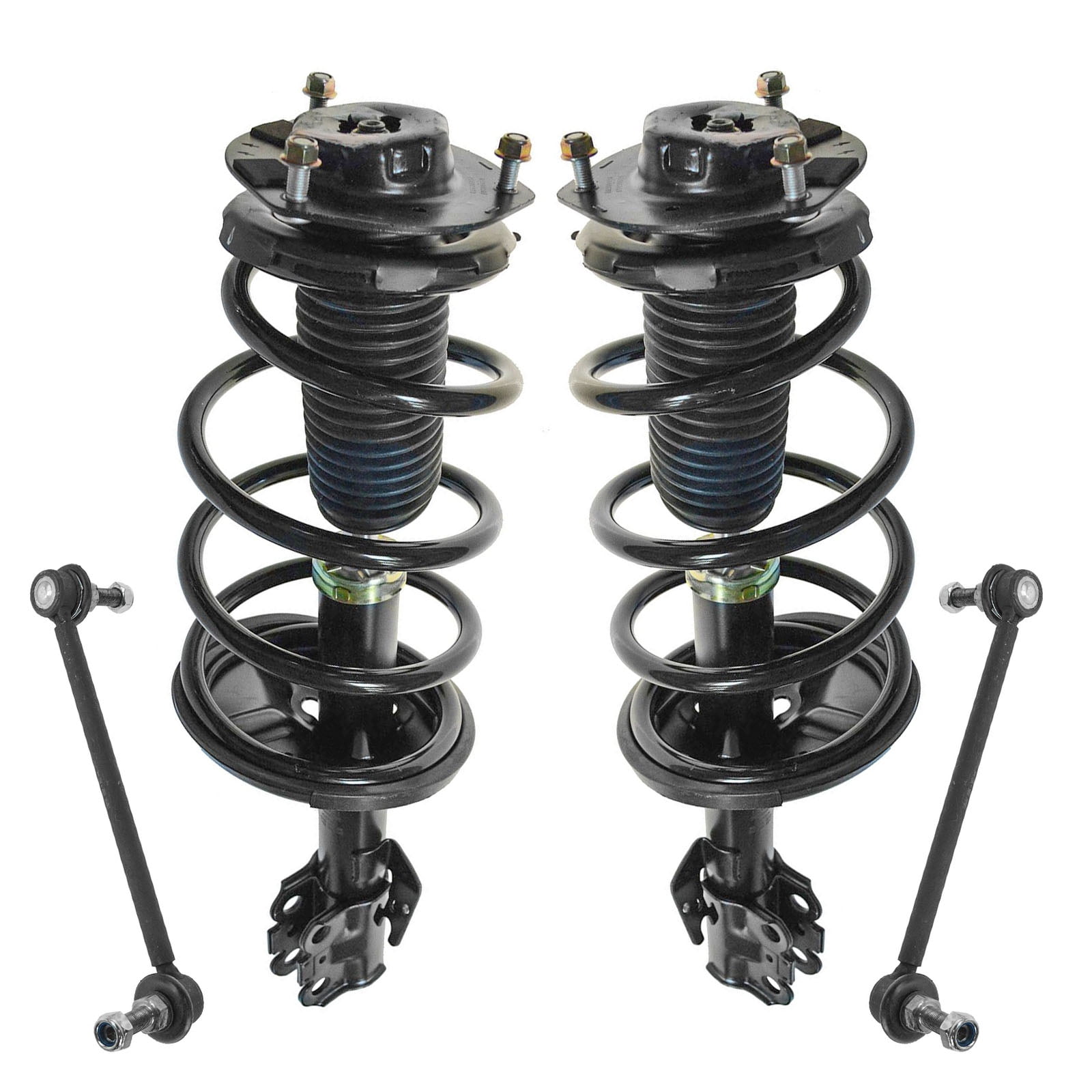 TRQ 4 Piece Suspension Kit Complete Strut Assemblies w/ Sway Bar End ...