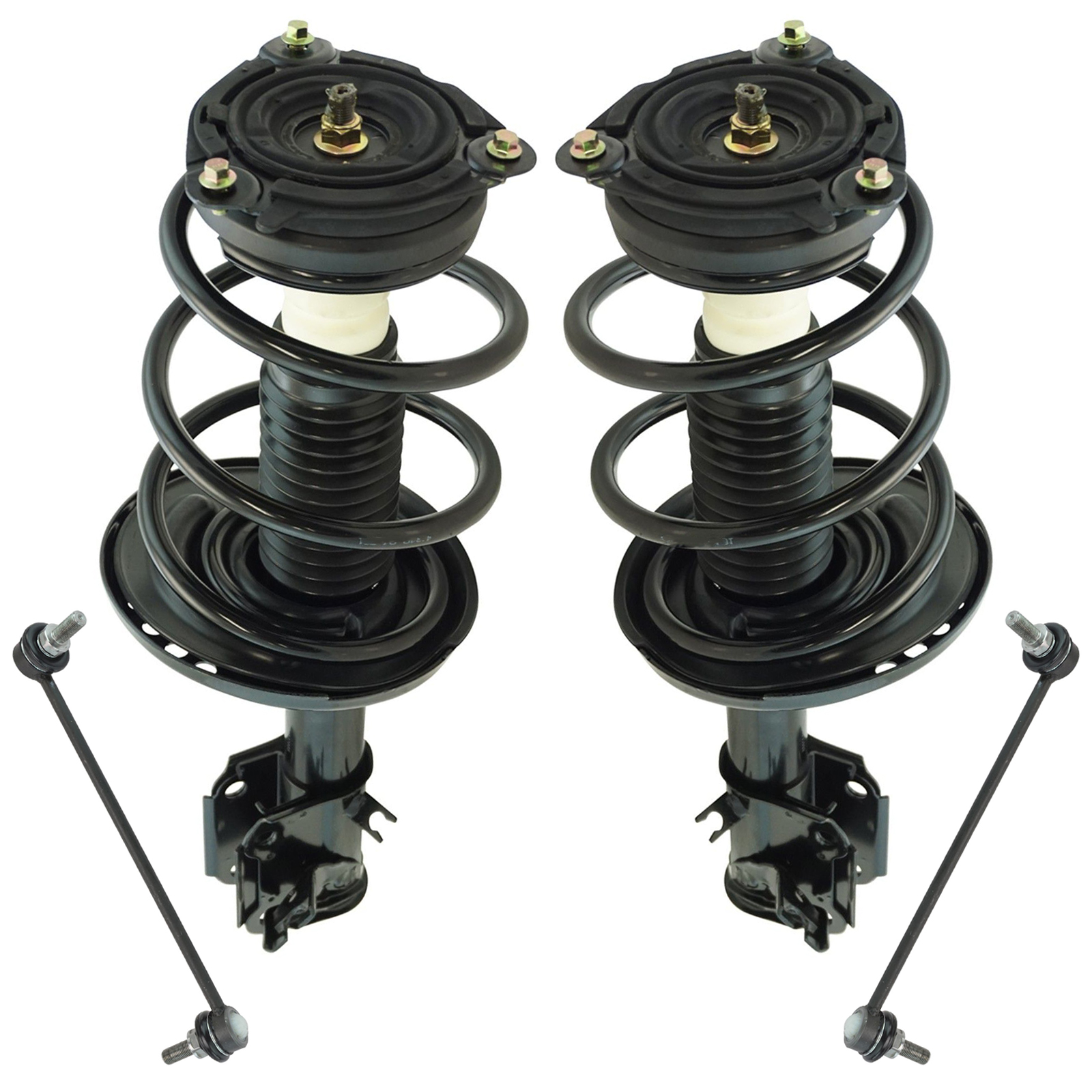 TRQ 4 Piece Suspension Kit Complete Strut & Spring Assemblies Sway Bar ...