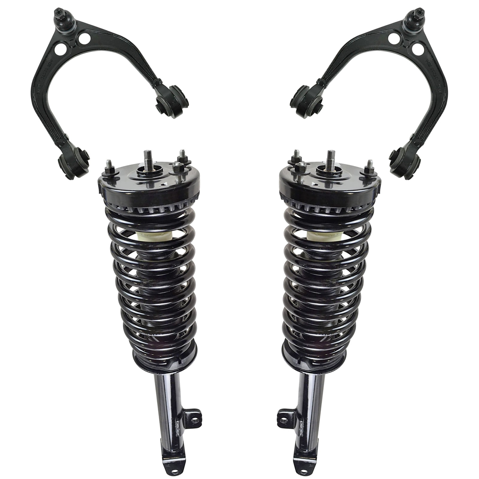 TRQ 4 pc Suspension Kit Complete Strut & Spring Assemblies w/ Upper ...