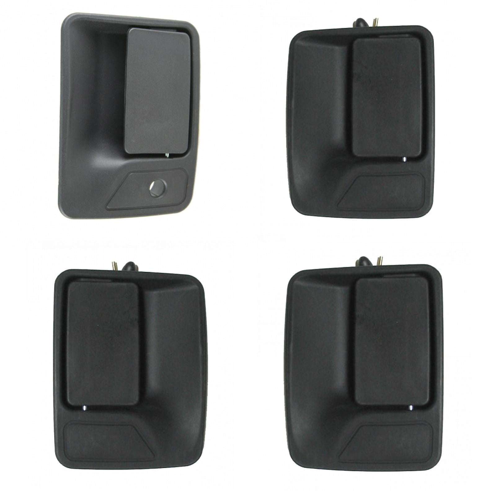 TRQ 4pc Exterior Outside Black Textured Door Handle Set for Ford Super ...