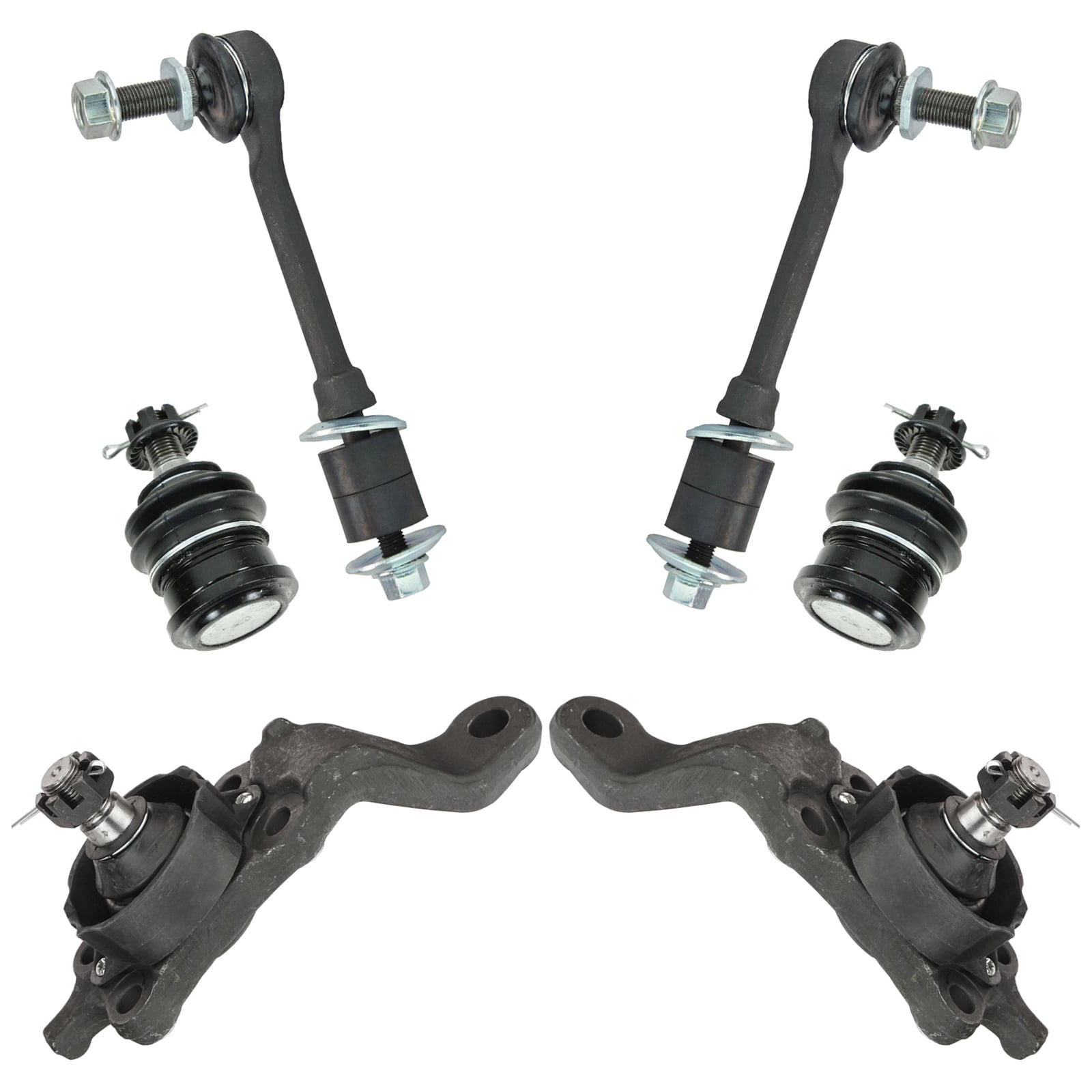 TRQ 6 pc Front Upper & Lower Ball Joints Sway Bar Links Kit for Toyota ...