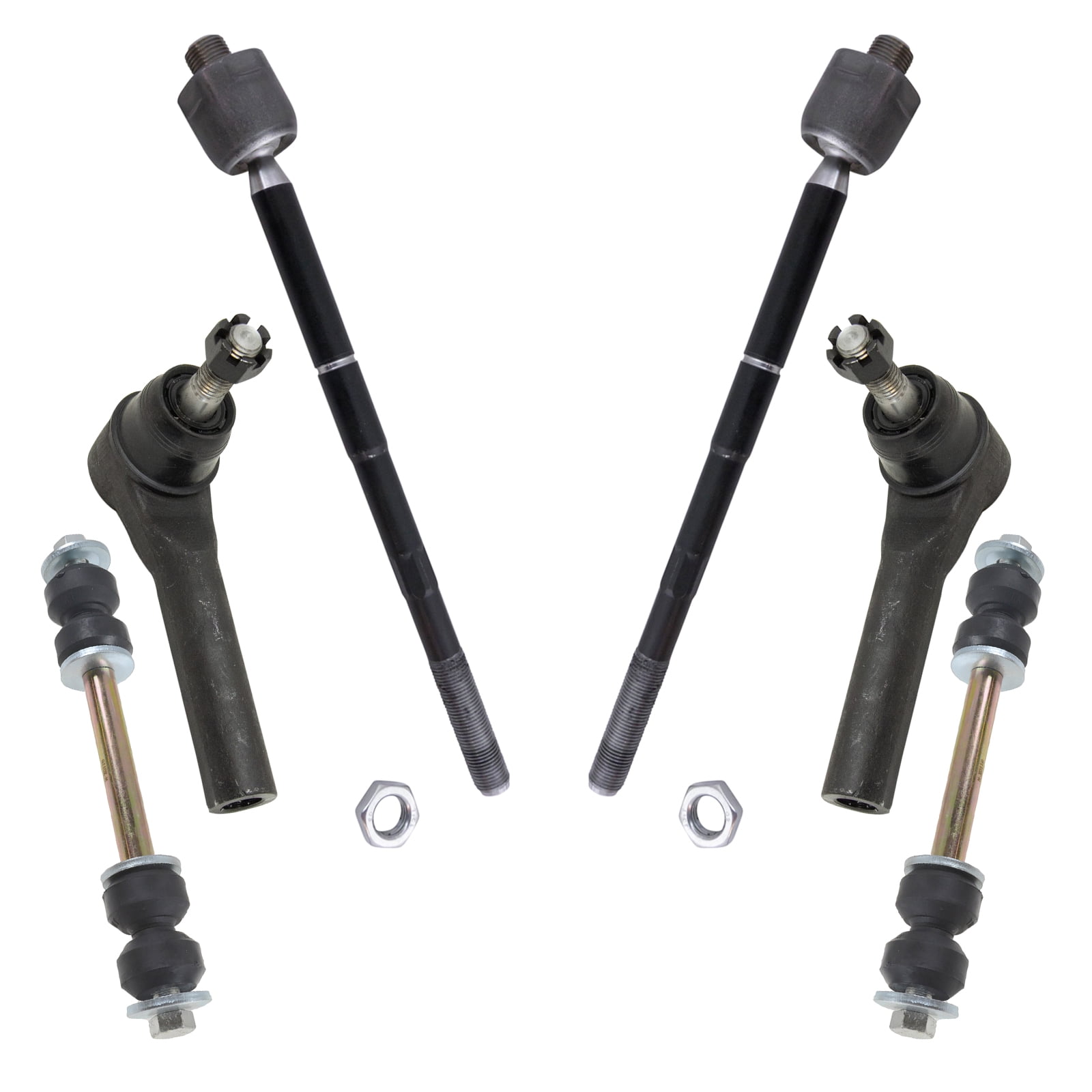 TRQ 6pc Steering Kit, Tie Rod Ends, Sway Bar Links, PSA60178, Fits ...
