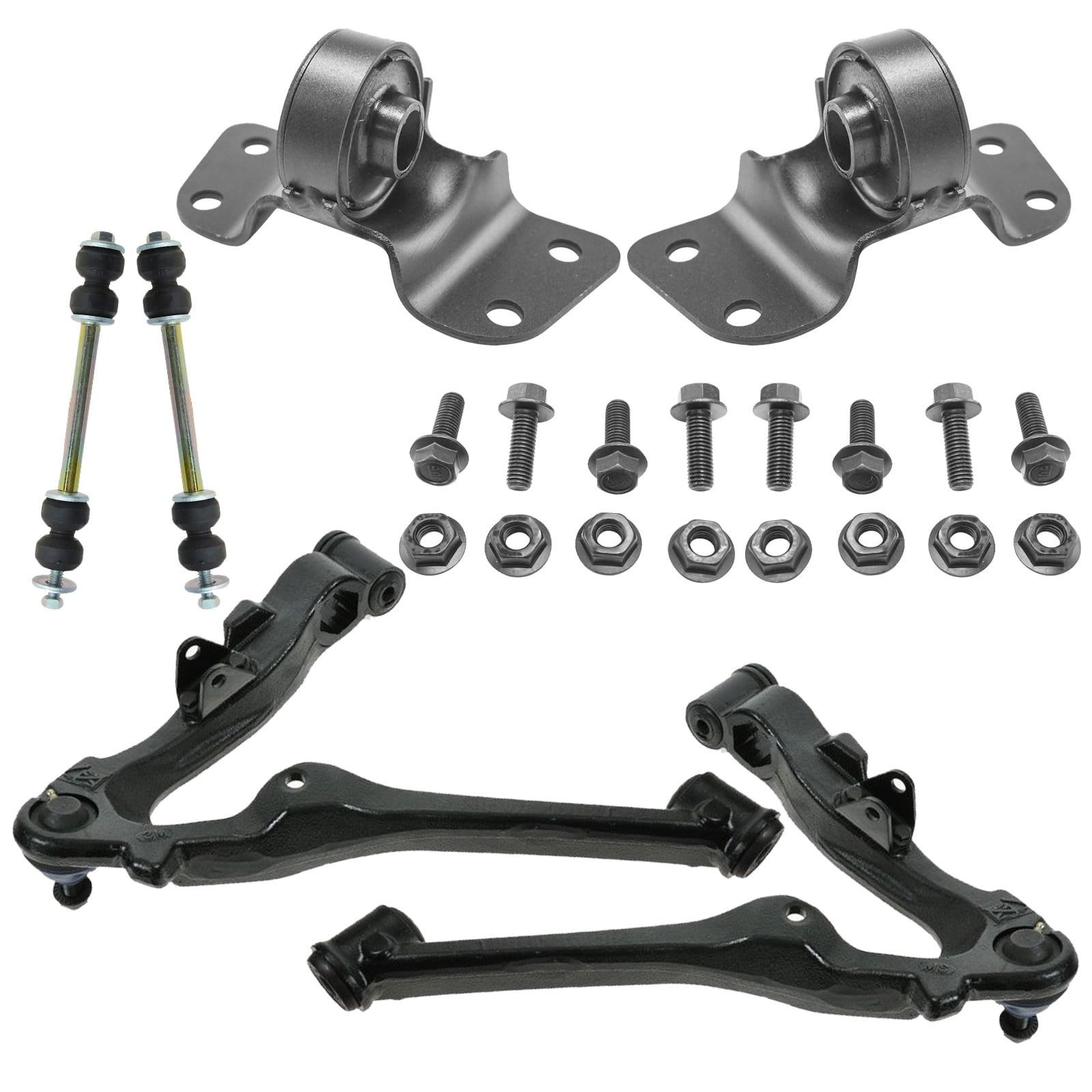 TRQ 6pc Suspension Kit Front Control Arms Torsion Bar Mounts Sway Bar End Links PSA66458 ...