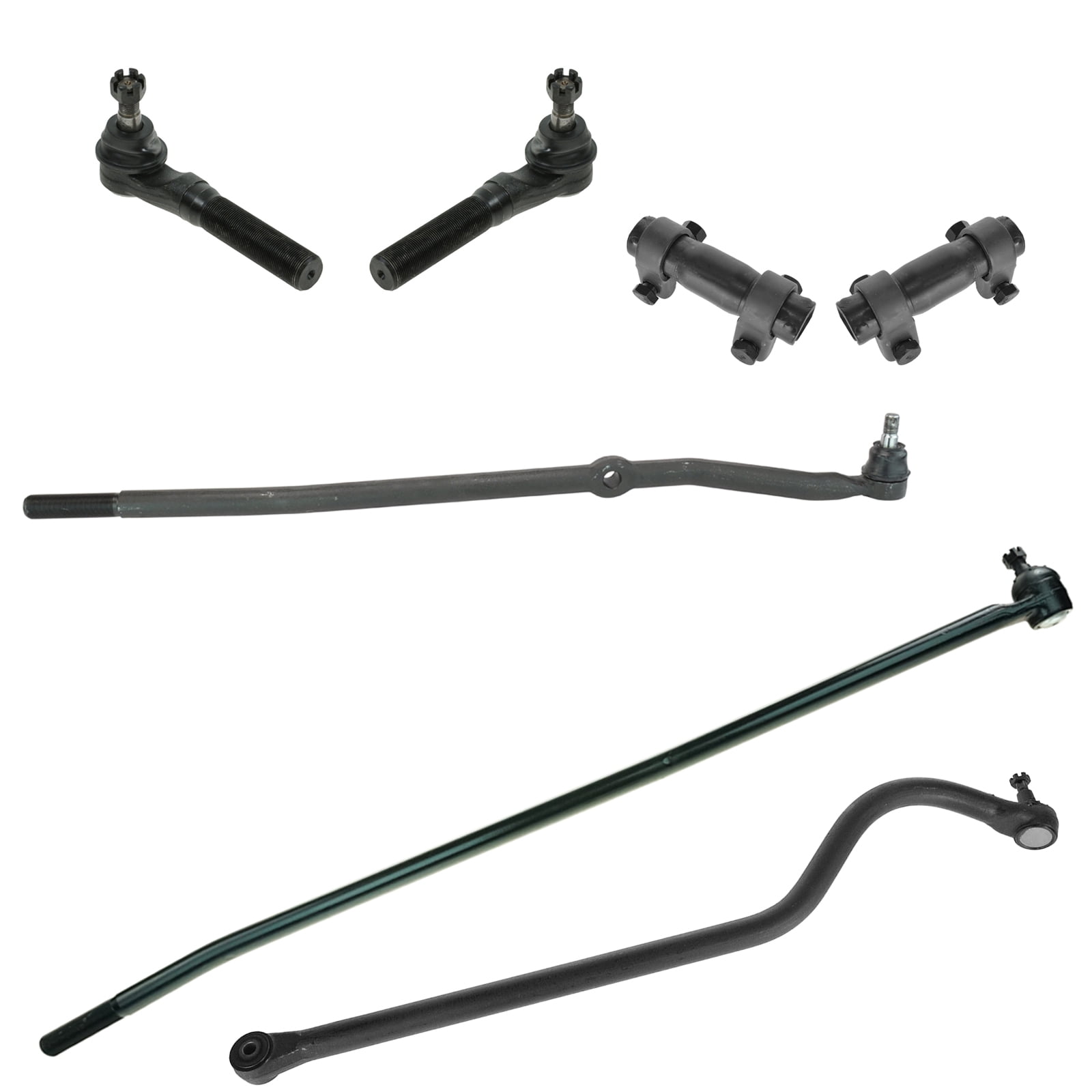 TRQ 7pc Steering Kit Track Bar Drag Link Tie Rods Adjusting Sleeves ...