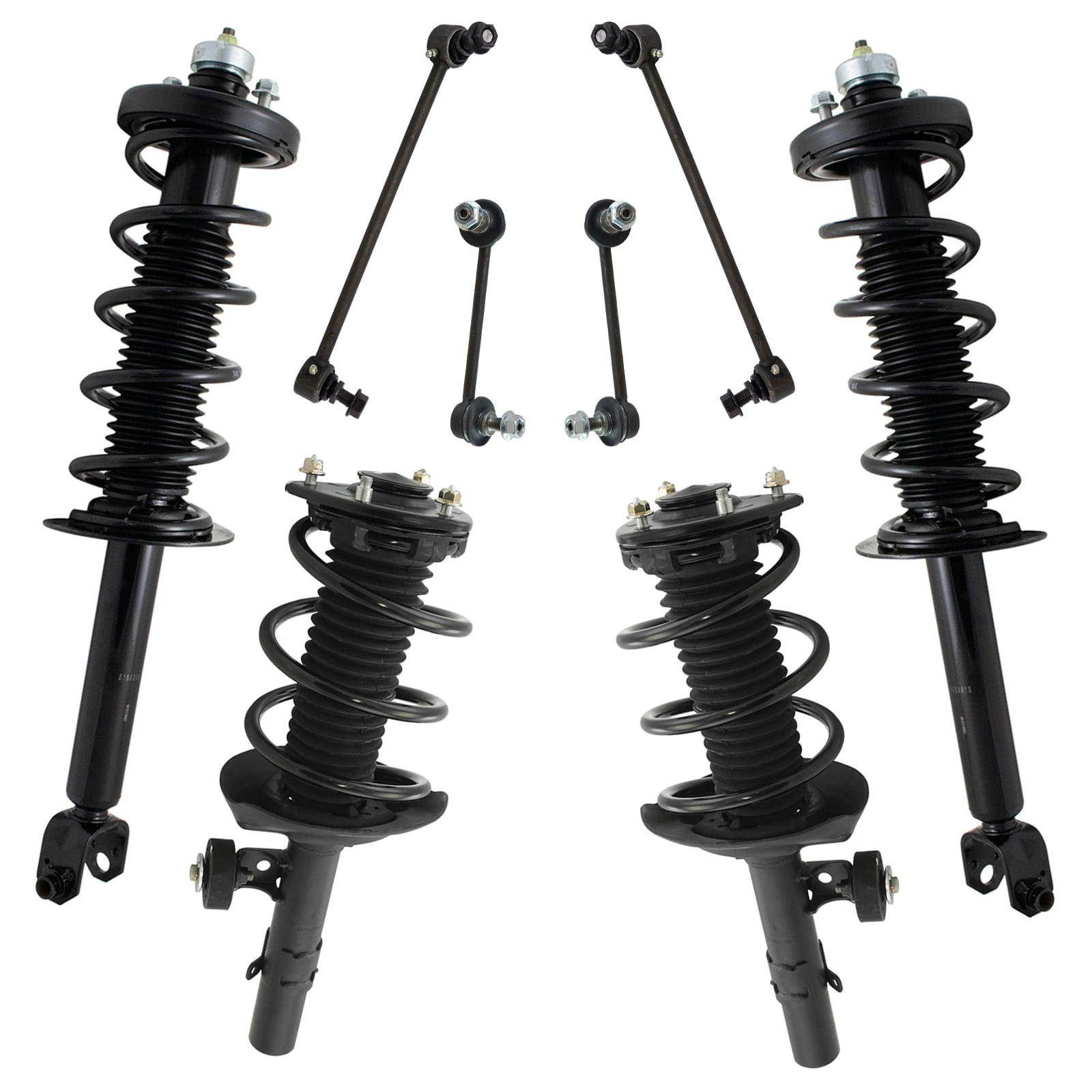 TRQ 8 Piece Front & Rear Suspension Strut Assembly Sway Bar Link Set ...