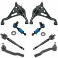 TRQ 8 Piece Steering & Suspension Kit Control Arms Tie Rods Sway Bar ...