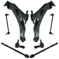 TRQ 8 Piece Steering Suspension Kit Control Arms with Ball Joints Tie ...