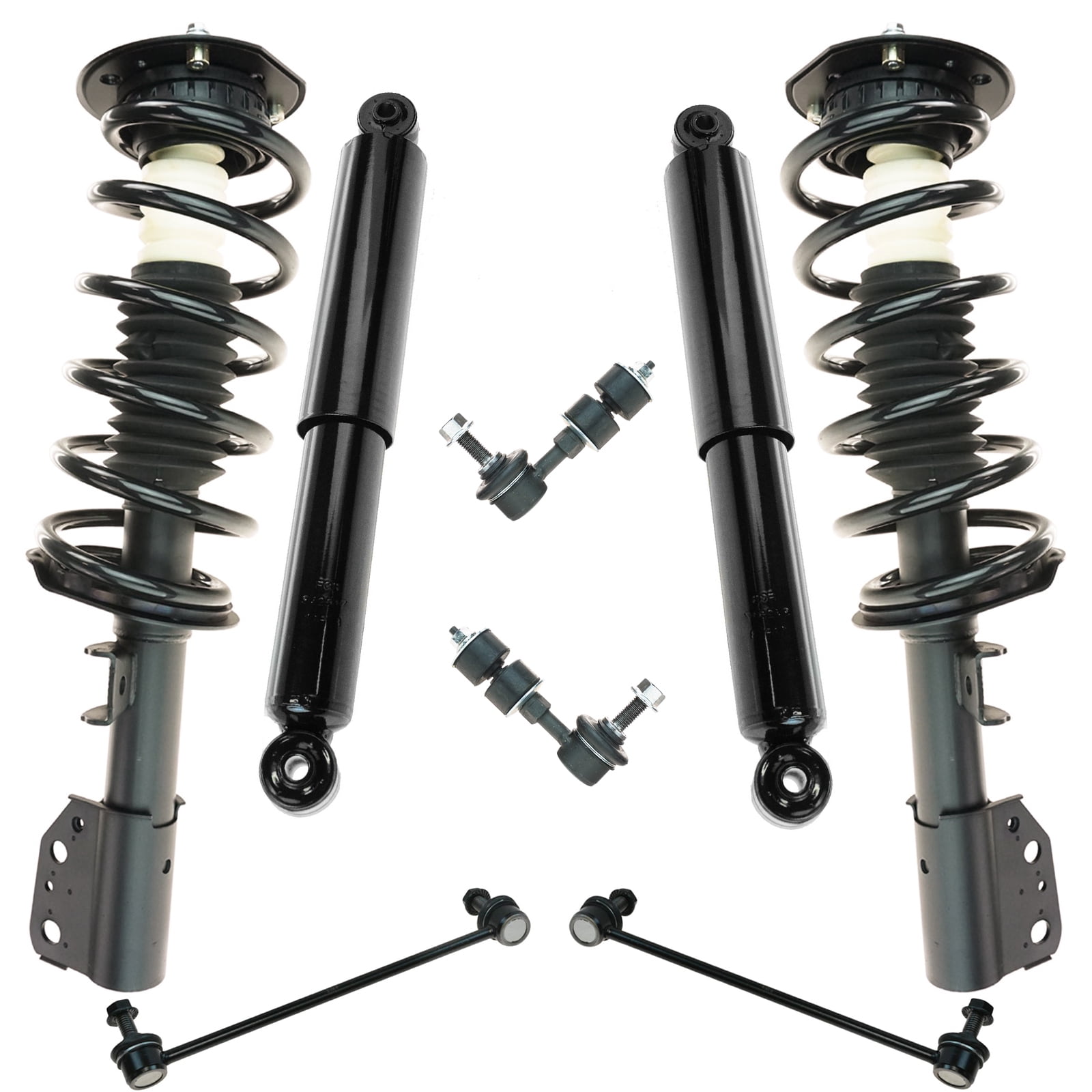 TRQ 8 Piece Suspension Kit Strut Assemblies Shock Absorbers Sway Bar ...