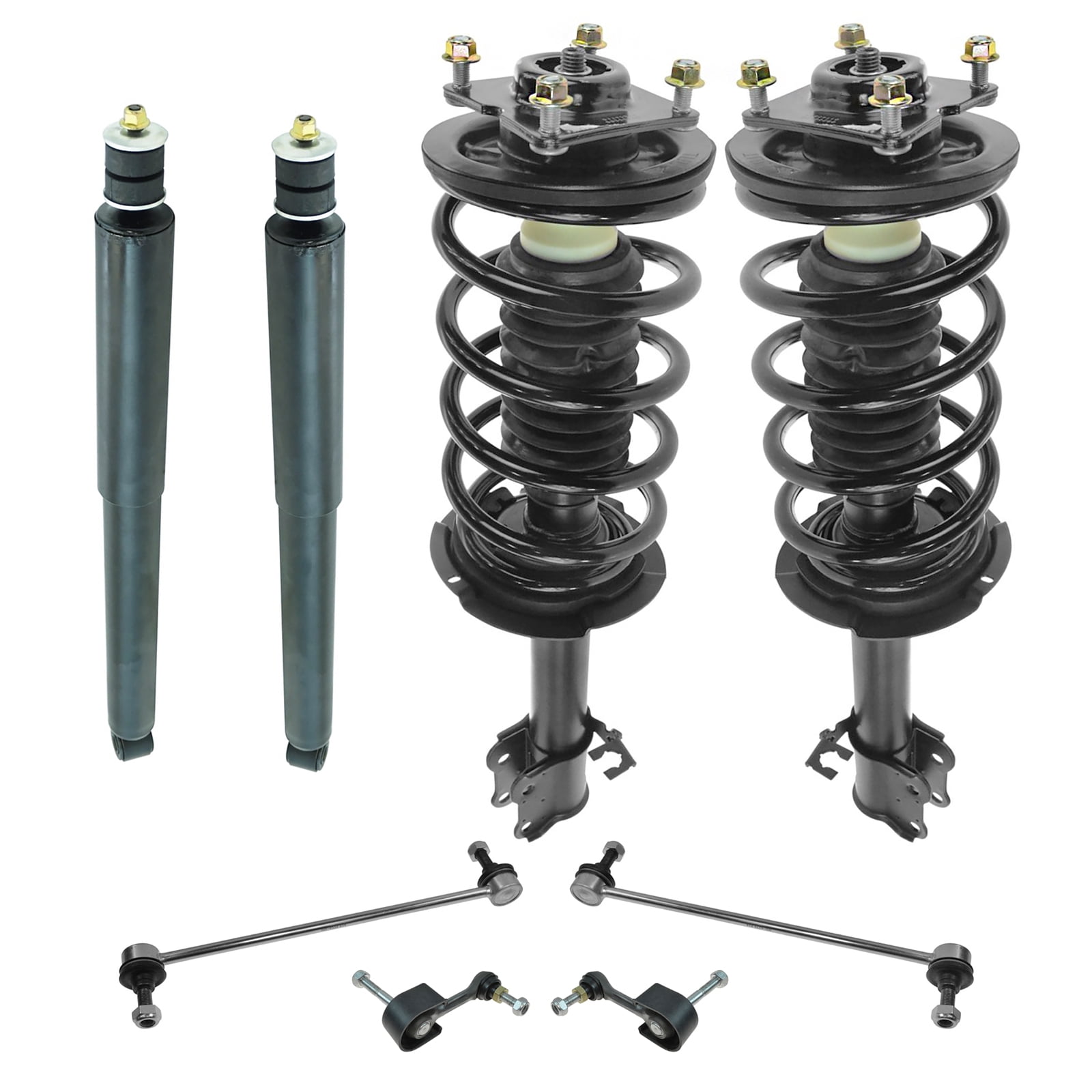 TRQ 8 pc Suspension Kit Front & Rear Complete Strut Assemblies w/ Sway ...