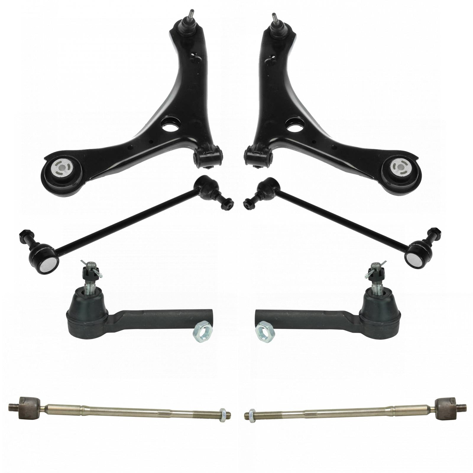 TRQ 8pc Steering & Suspension Kit Control Arms Ball Joints Tie Rods End ...
