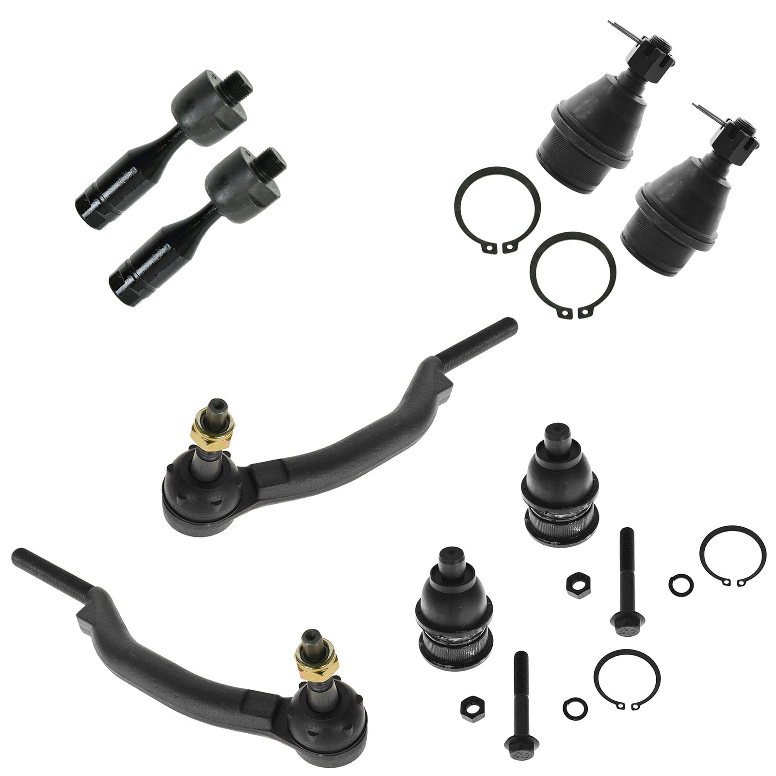 TRQ Front Steering & Suspension Kit, Ball Joint Tie Rod End for 2002 ...