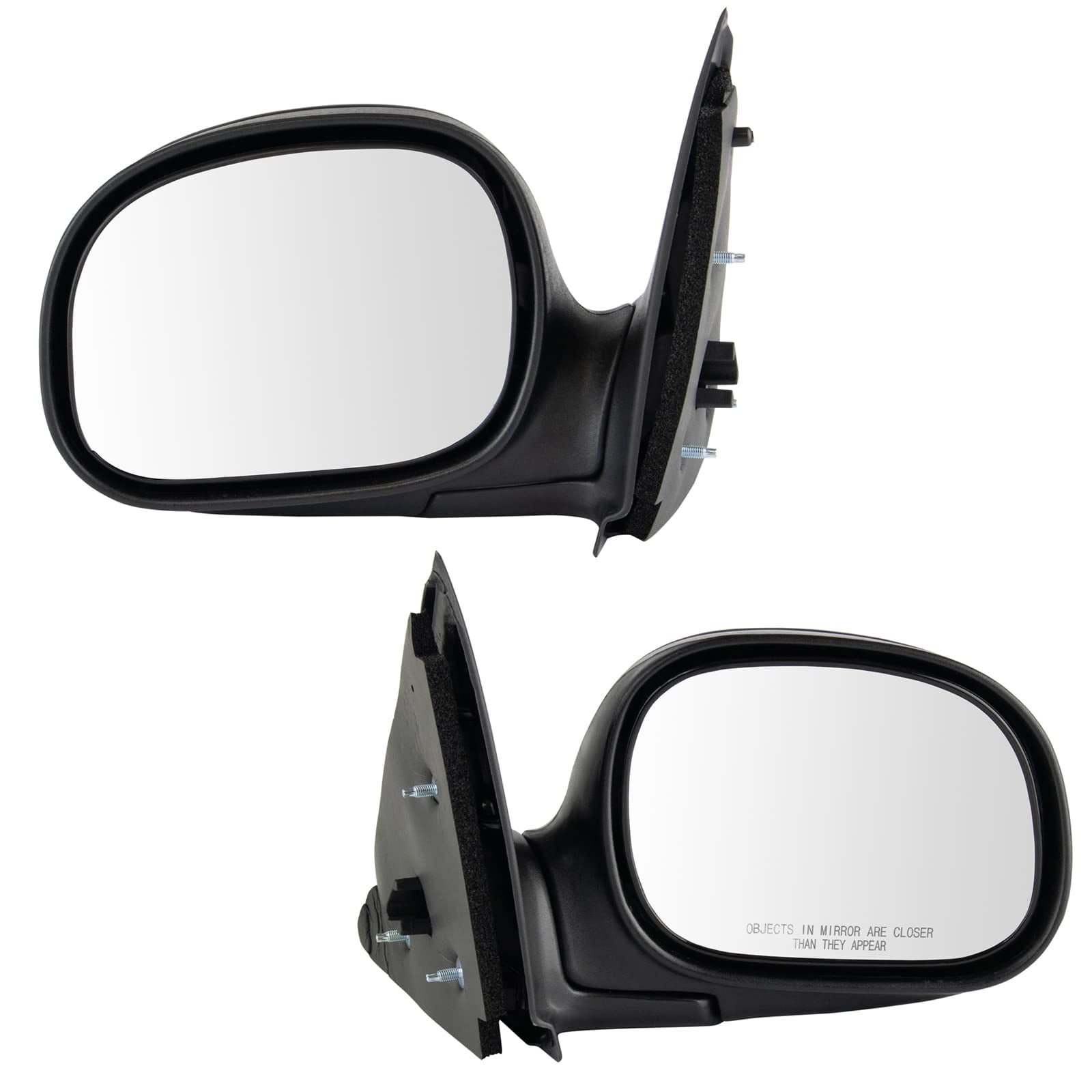 TRQ Black Folding Manual Side View Mirrors/Right Pair Set for F150 F250 ...