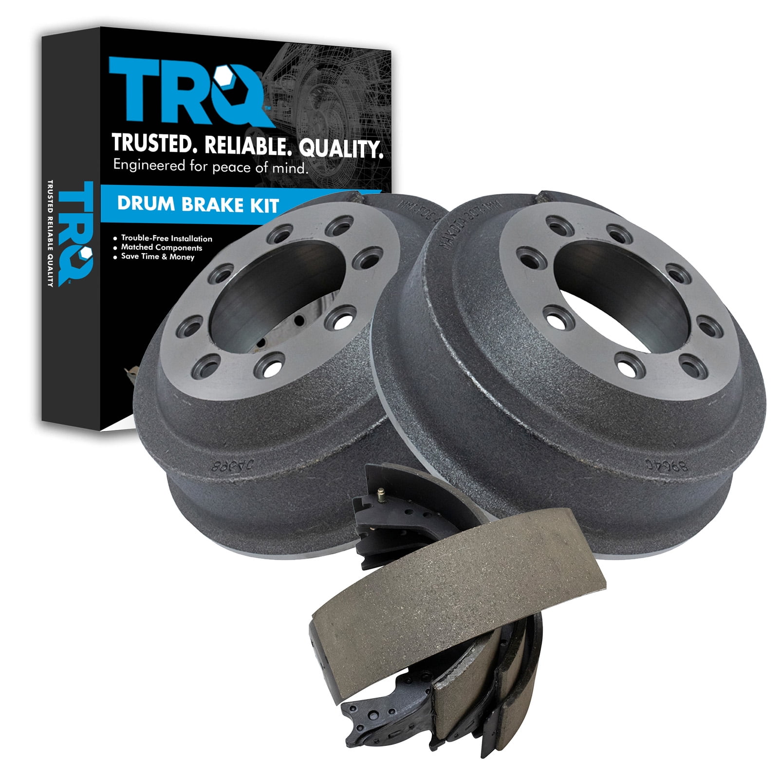 TRQ Brake Drum & Shoe Rear LH Left RH Right Kit Fits Select Ford E250 ...