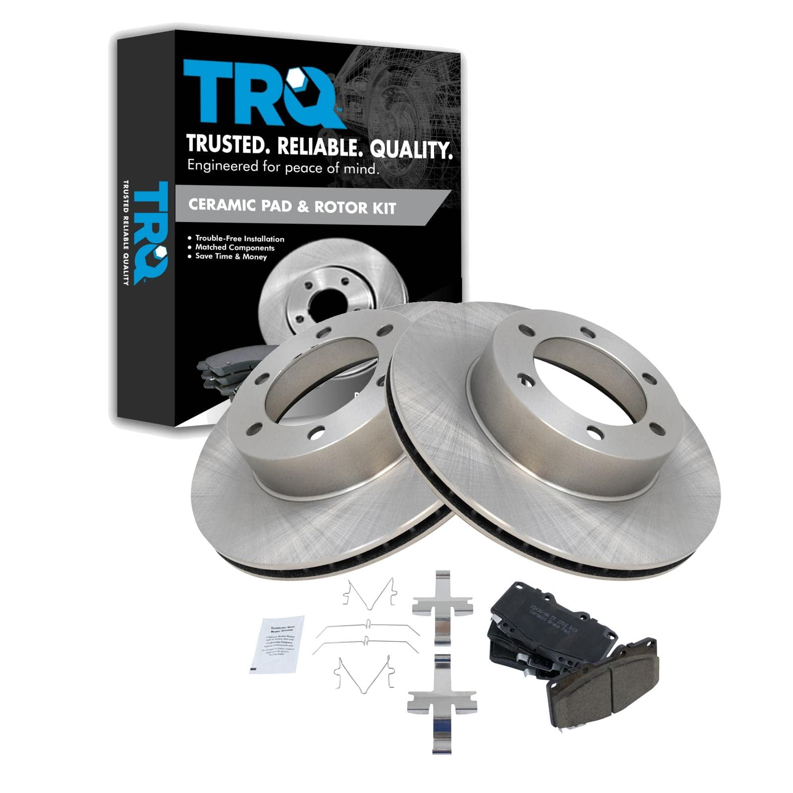 TRQ Brake Pad & Rotor Kit Posi Ceramic Front for 96-02 Toyota 4Runner ...