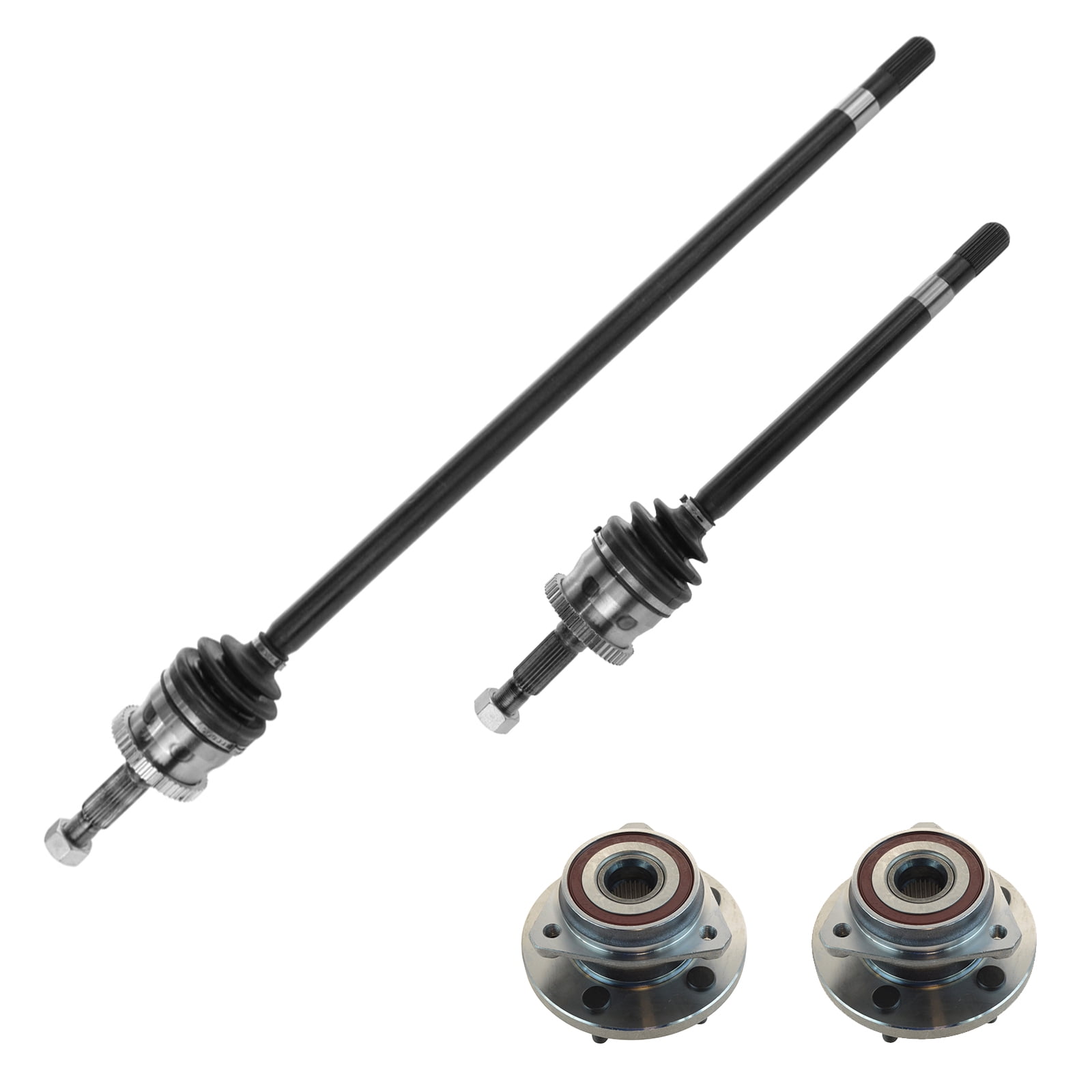TRQ CV Axle Shaft & Wheel Hub Bearing Kit 4 piece for 99-04 Jeep Grand ...