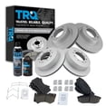 TRQ Ceramic Brake Pad & Coated Rotor Front & Rear Kit w/Fluids for ...