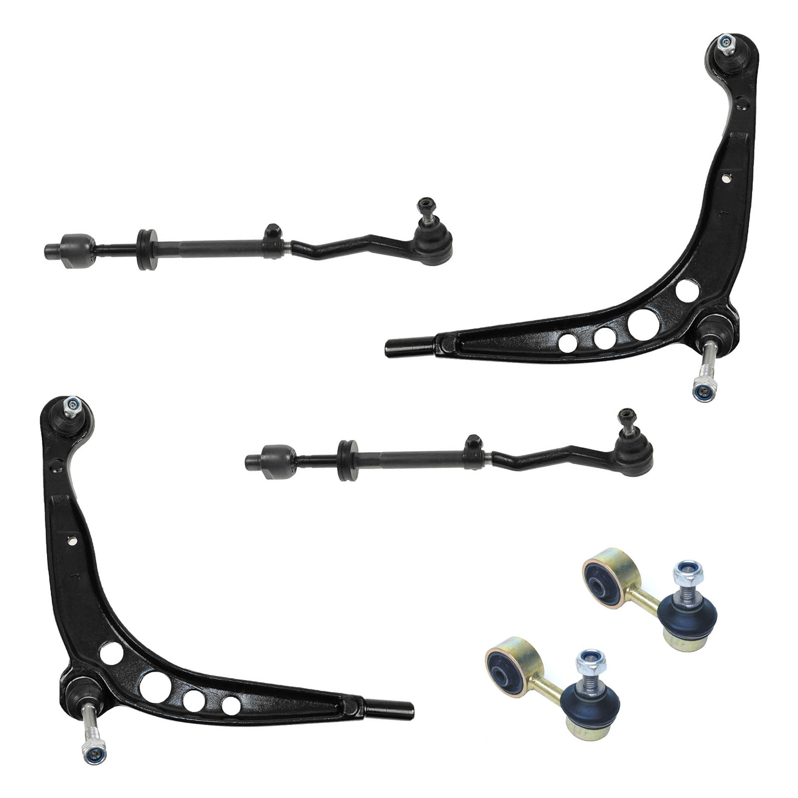 TRQ Control Arms Tie Rods Sway Bar Links Front Kit Set of 6 for BMW E30 ...