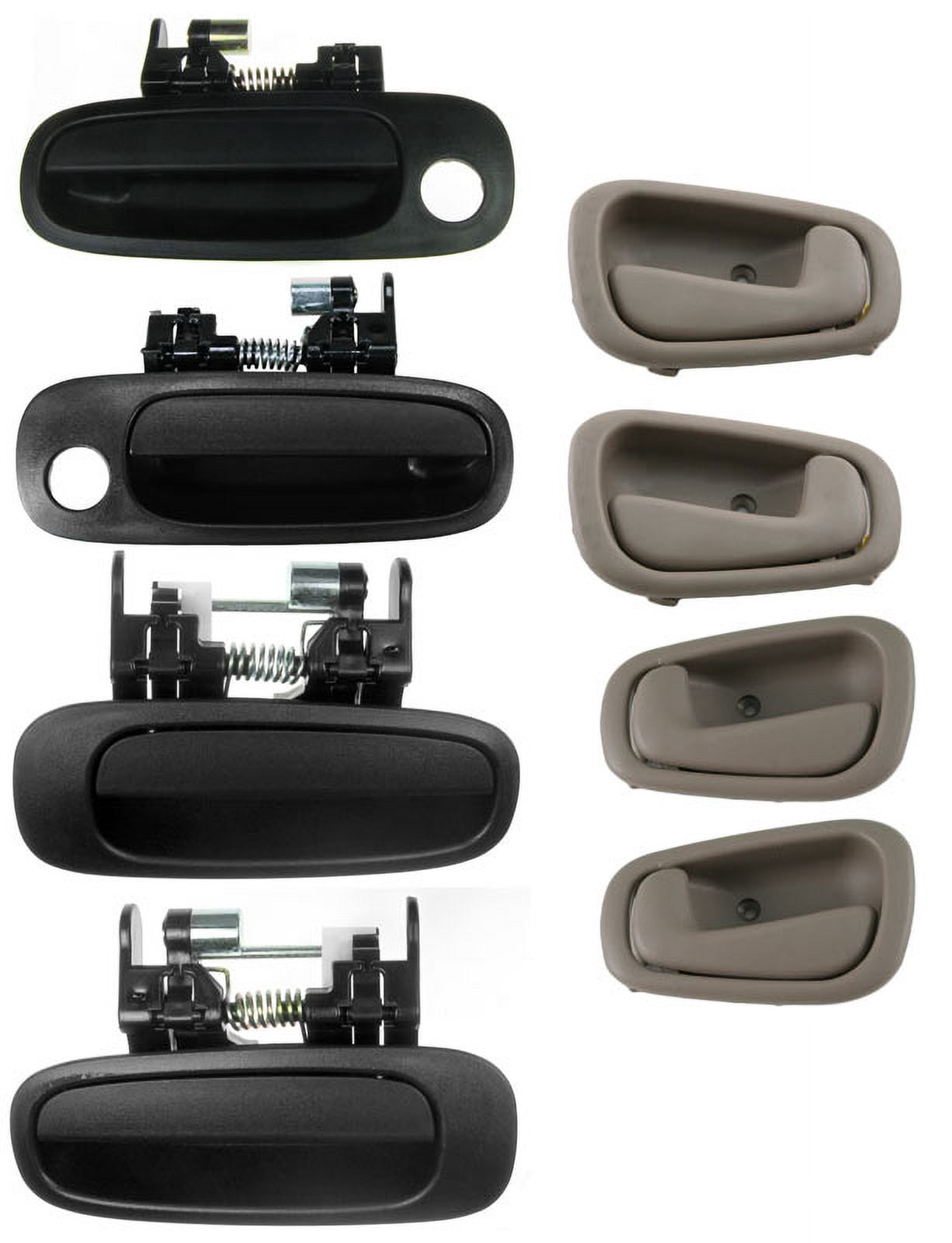 TRQ Door Handles Inner Inside Outer Outside Tan & Black Set for Corolla ...