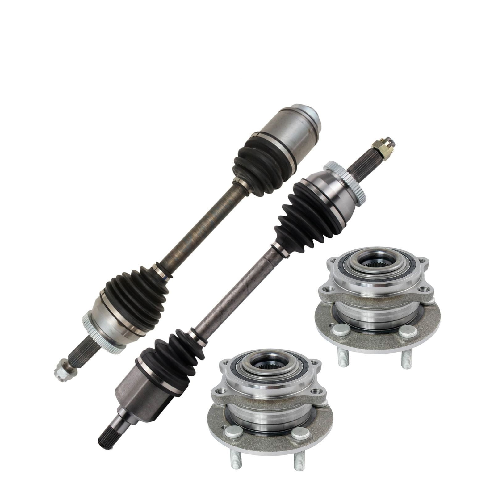 TRQ Drivetrain Kit - (2) Front CV Axle Assemblies & (2) Front Wheel ...